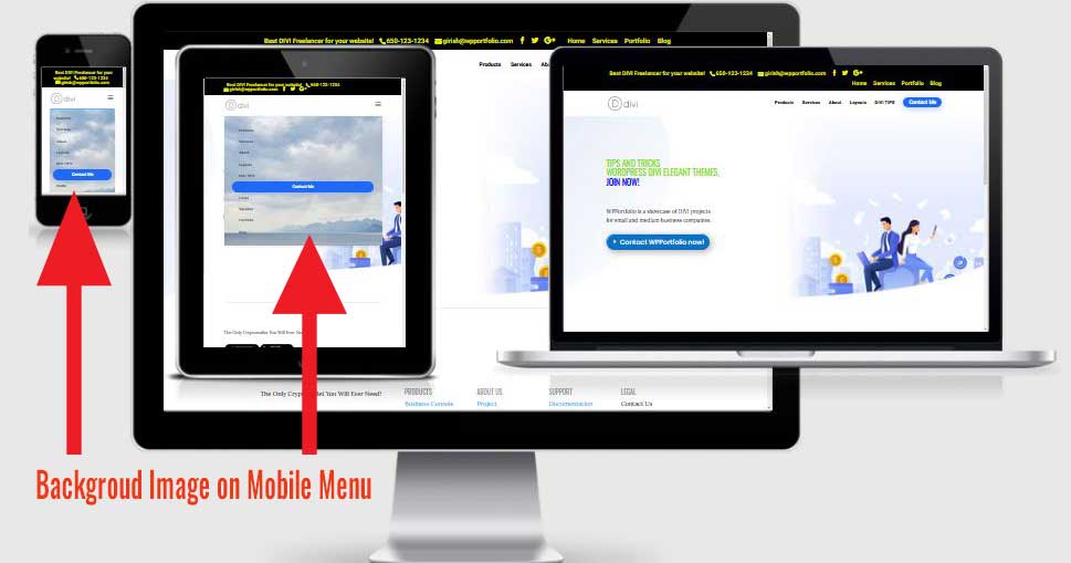 Add background image to your DIVI mobile menu using CSS