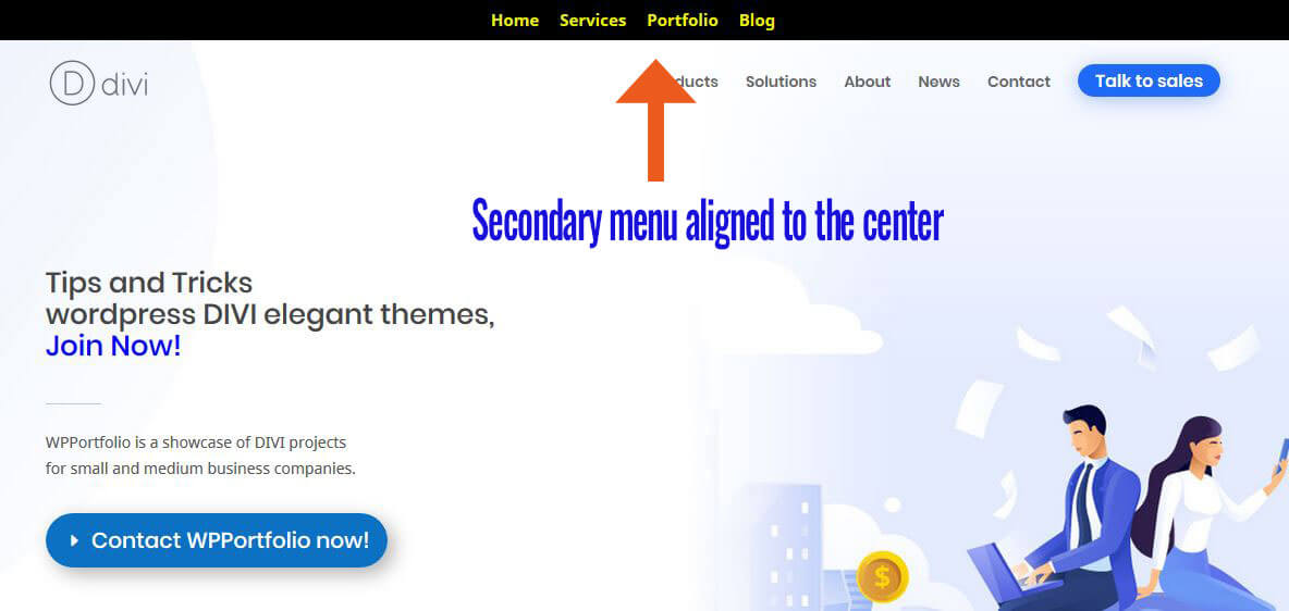 How to Align the DIVI Secondary Menu to Left or Center