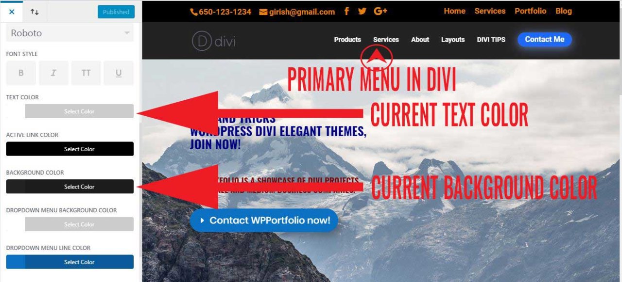 Add Background Image to the DIVI Primary Menu - WPPortfolio.com