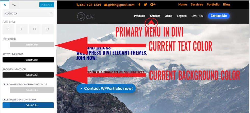 Add Background Image to the DIVI Primary Menu - WPPortfolio.com