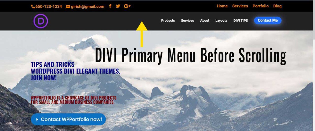 Keep the DIVI Menu Same Size Without Shrinking on Scroll - WPPortfolio.com