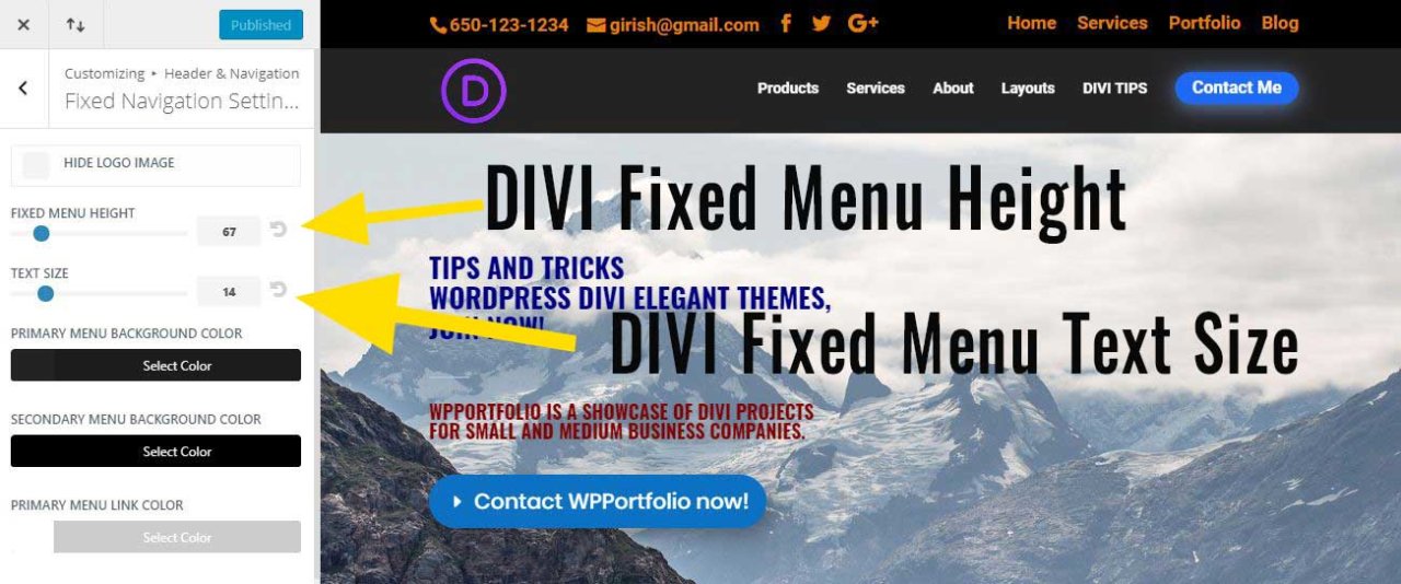 Keep the DIVI Menu Same Size Without Shrinking on Scroll - WPPortfolio.com