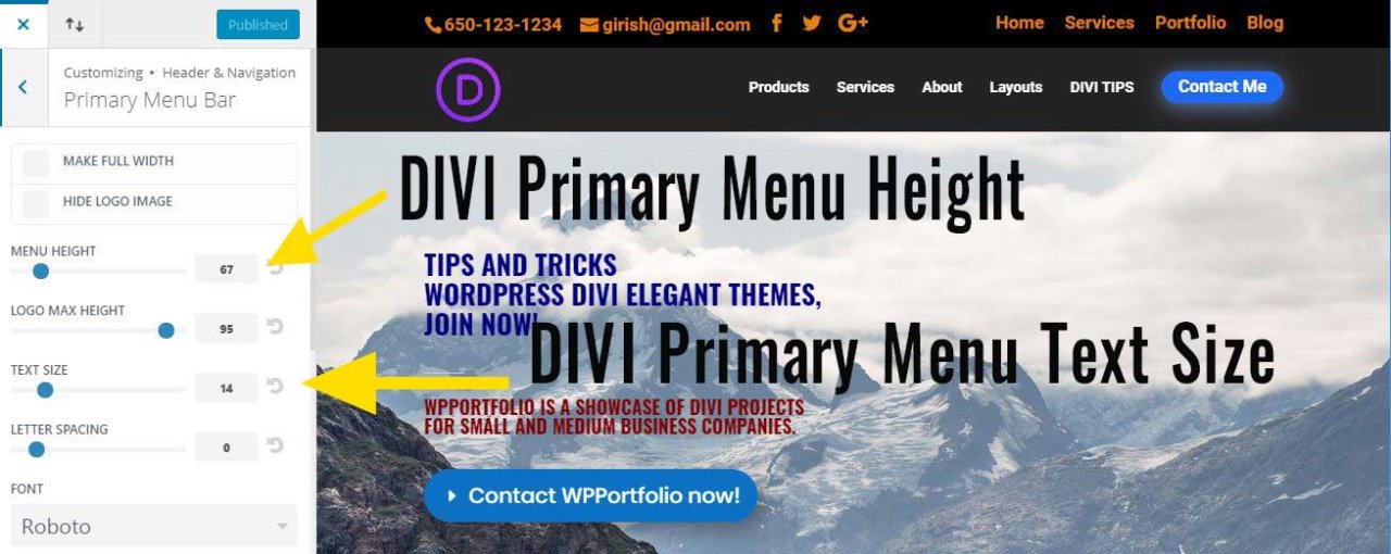 Keep the DIVI Menu Same Size Without Shrinking on Scroll - WPPortfolio.com